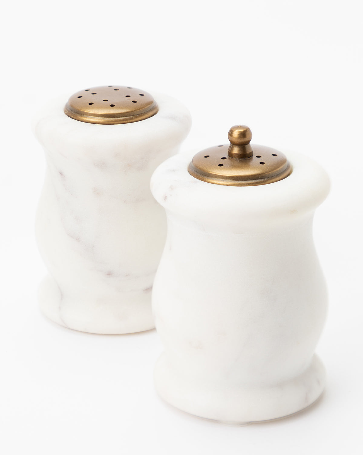 Marble Salt Pepper Shakers Set of 2